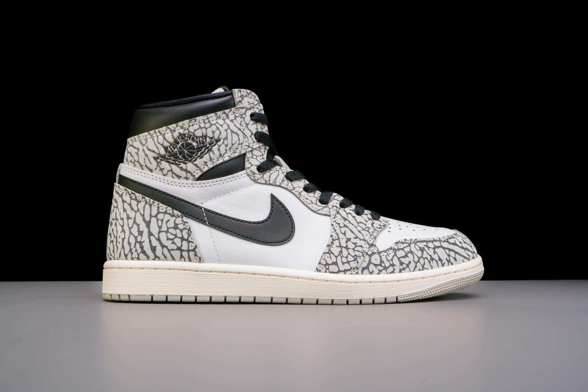 Nike Air Jordan 1 Retro High OG White Cement Grey Black Men Shoes