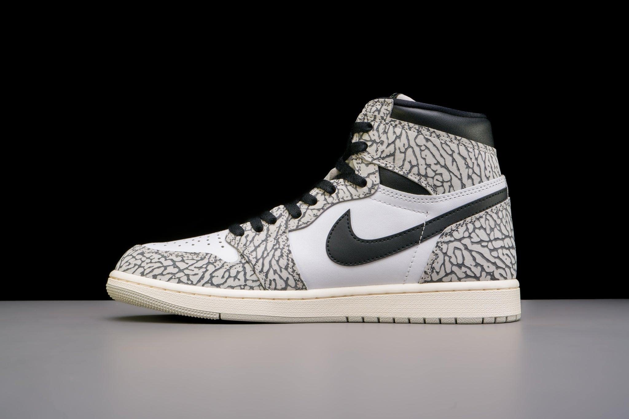 Nike Air Jordan 1 Retro High OG White Cement Grey Black Men Shoes