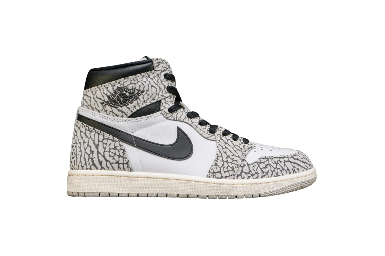 Nike Air Jordan 1 Retro High OG White Cement Grey Black Men Shoes