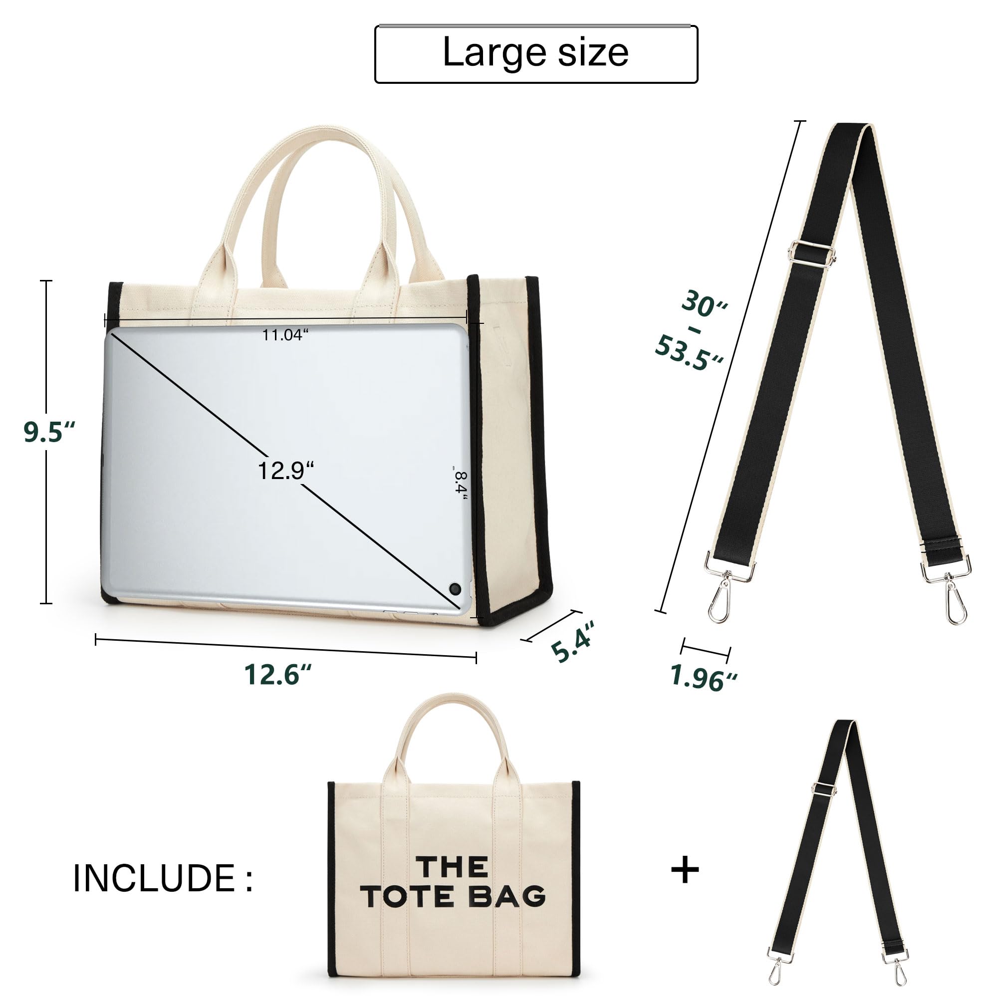 Fancy Forest The Tote Bag For Women,Womens Tote Bags with zipper,Canvas Tote Purse Can shoulder/crossbody,Handbag