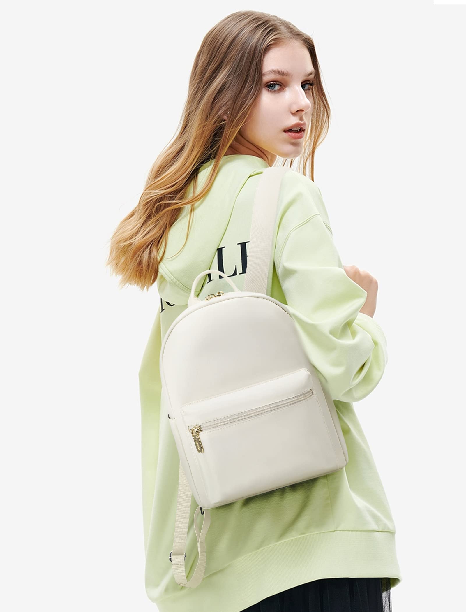 LOVEVOOK Mini Backpack for Women Light Weight Small Waterproof fashion Backpack Purses Daily Backpack Beige
