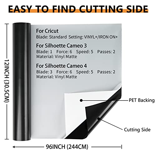 Lya Vinyl White Permanent Vinyl for Cricut - 12" x 8 FT White Adhesive Vinyl Roll for Cricut, Silhouette, Cameo Cutters, Signs, Scrapbooking, Craft Decal (Glossy White)