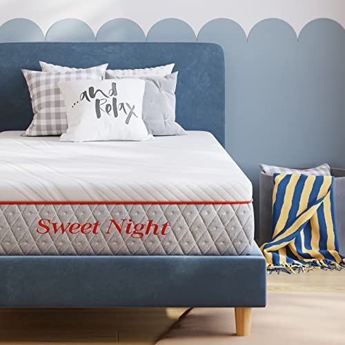 Sweetnight Full Size Mattress, 10 Inch Full Memory Foam Mattress, Double Sides Flippable Full Bed Mattress in a Box, Gel Infused and Perforated Foam for Cool Sleep and Pressure Relief