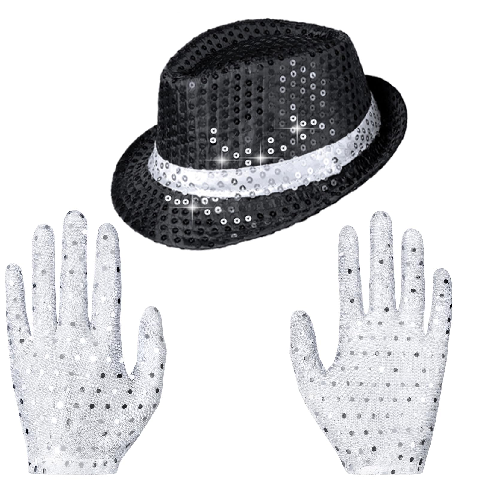 Dance Star Costume for Kids 80s 90s Pop Stage Cosplay Party Halloween Role Play 8-10 Years White Black