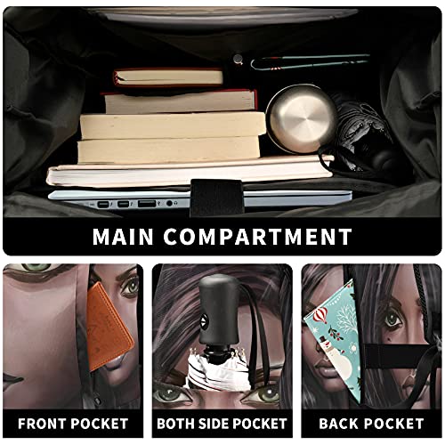 ALAZA African American Woman Afro Large Laptop Backpack Purse for Women Men Waterproof Anti Theft Roll Top Backpack, 13 - 17.3 inch