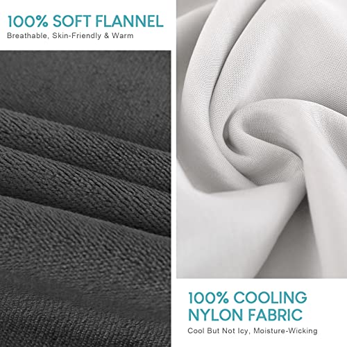 Cottonblue Cooling Blanket Queen Size, Summer Blankets for Hot Sleepers & Night Sweat, Fleece Lightweight Blanket Cool Blanket for Bed Couch, Reversible Throw Blanket for All Season, Grey, 79"*91"