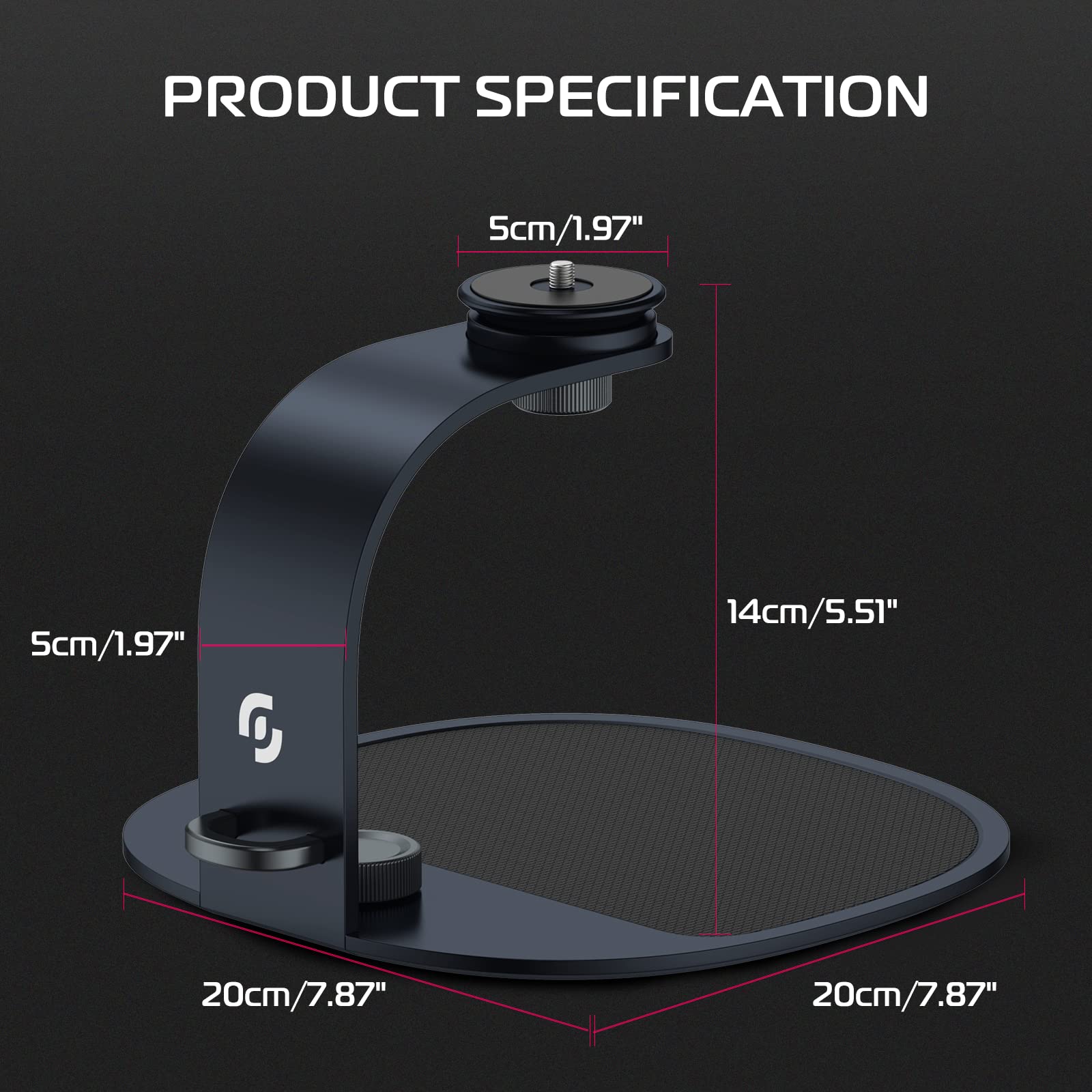 ULANZI LT05 Desktop Projector Stand, Aluminum Mount for Desk with 1/4" Screw, Adjustable Tilt Stand for Anker Nebula, XGIMI, JMGO and More