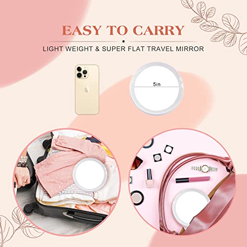 Lighted Makeup Mirror with Magnification, 1x/10x Magnifying 21 Led Lights Travel Makeup Mirror, Double Sided Compact Mirror with Light, Vanity Mirror with Lights for Makeup Desk and Travel