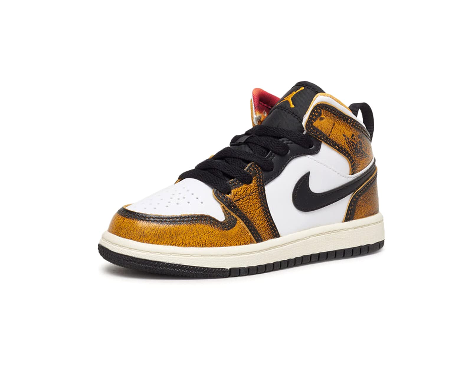 Little Kid's Jordan 1 Mid SE Wear Away Black/Taxi-White-Sail (DQ8419 071) - 13