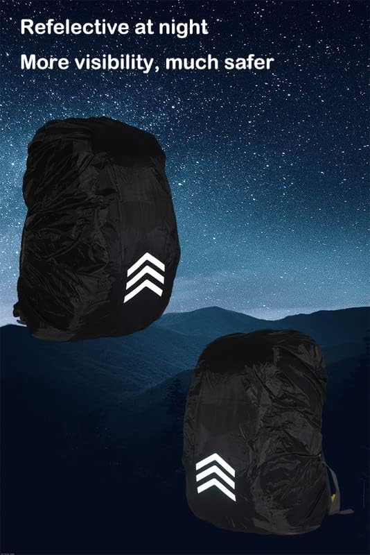 Legnowit Backpack Rain Cover Waterproof for 8-17L, Compact Foldable Hi-Visibility Reflective Strips Anti-dust Ultralight rain Cover for Hiking Camping Cycling Traveling (Black)