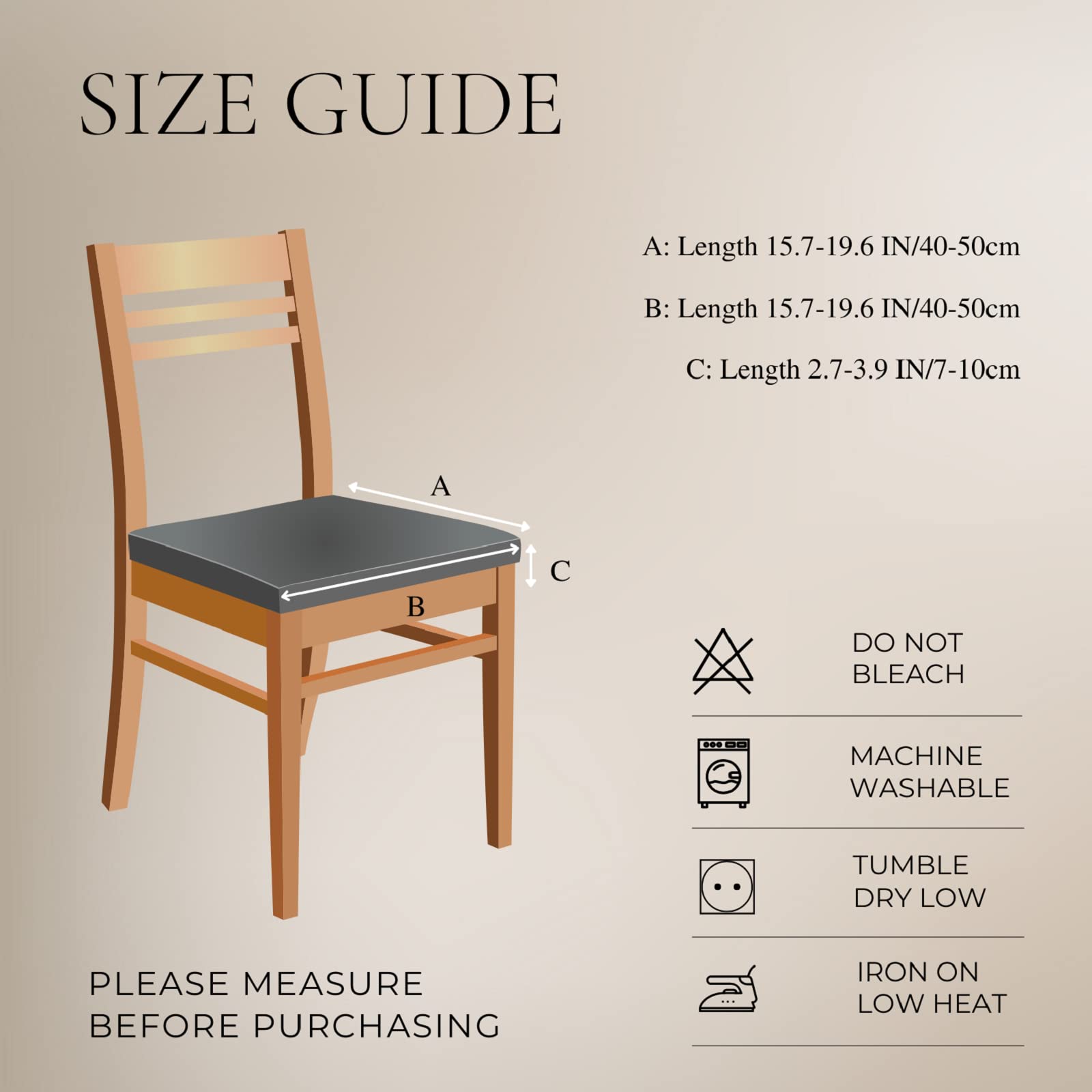 SearchI Waterproof Dining Chair Seat Covers Set of 4, Washable Stretch Seat Covers for Dining Chairs, Rear-Covered Dining Room Seat Cover Protector(Cream Rhombus Jacquard)