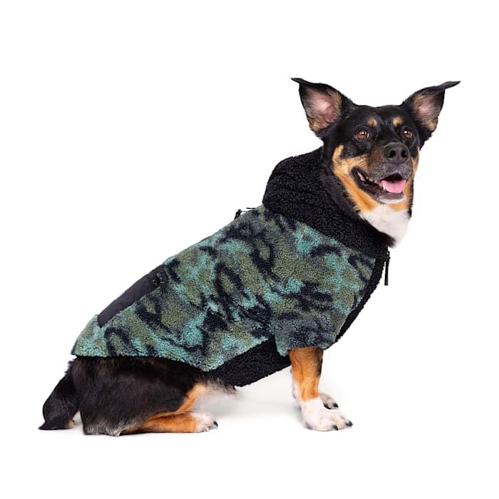 Canada Pooch Green Camo Cool Factor Dog Hoodie, X-Large/XX-Large
