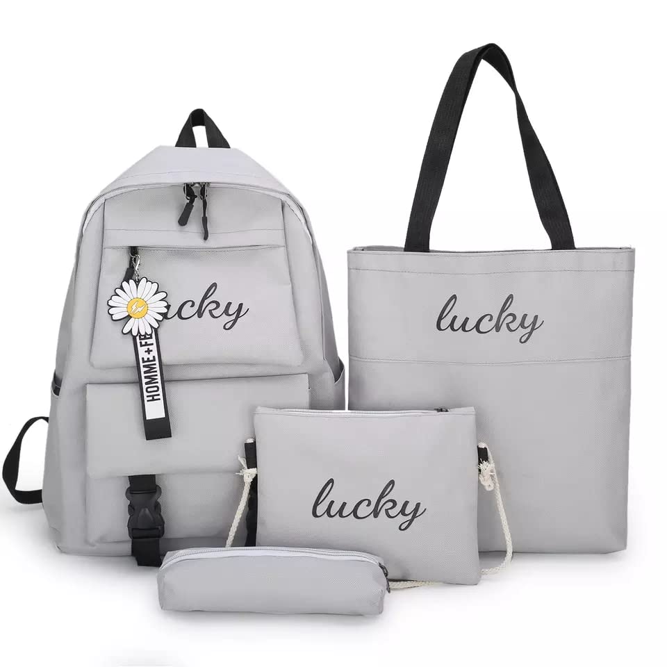 4-piece backpack set and lunch box .