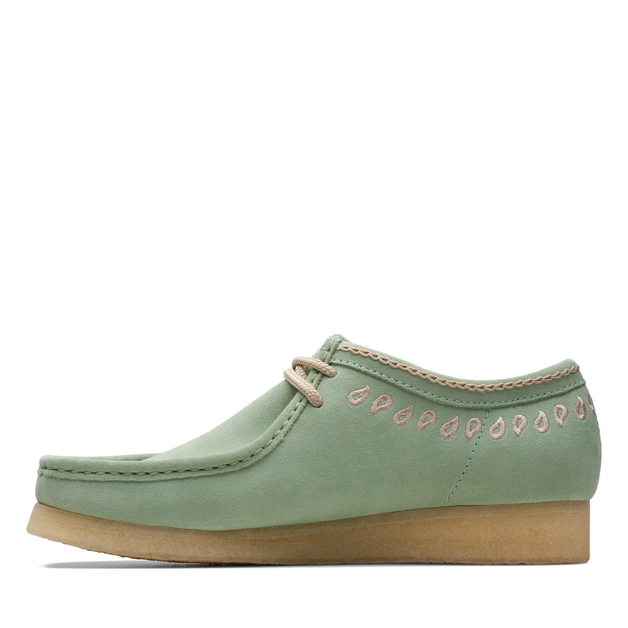 Clarks Original Men's Wallabee Made in Vietnam, Green Embroidery, 12