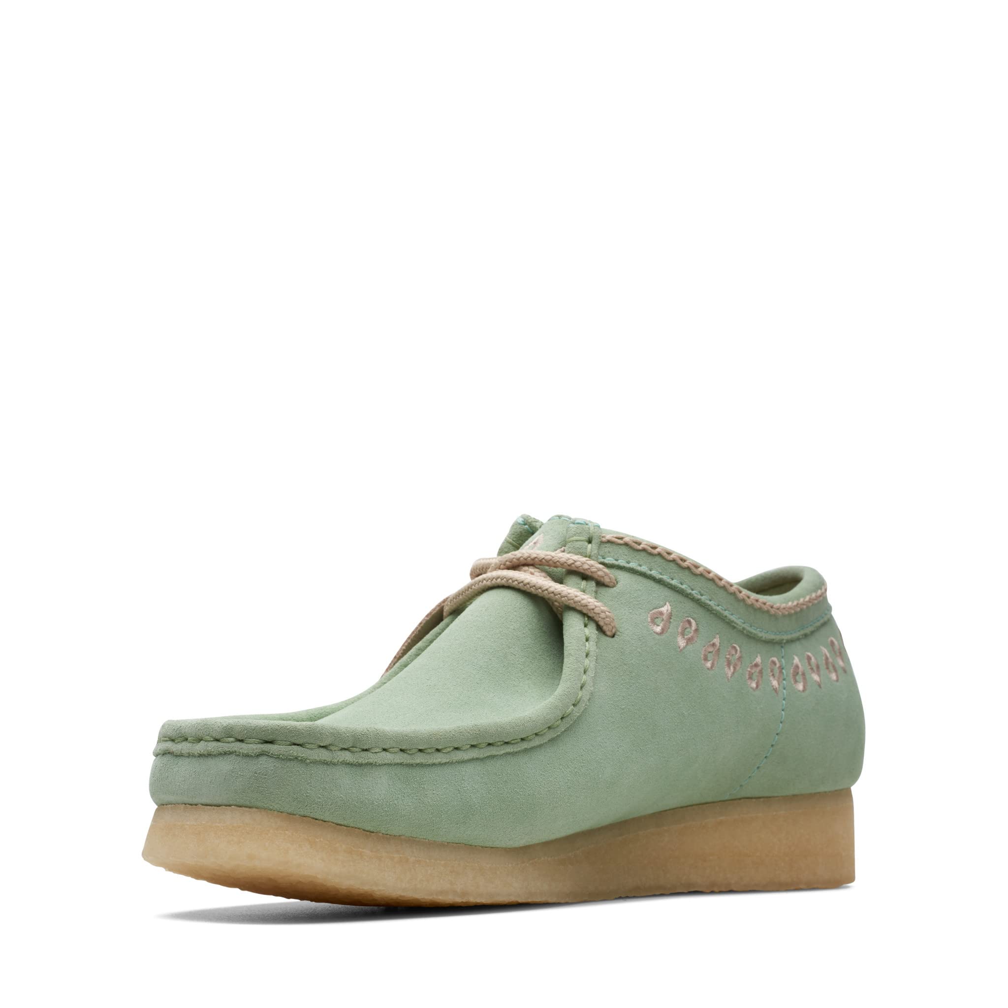 Clarks Original Men's Wallabee Made in Vietnam, Green Embroidery, 12