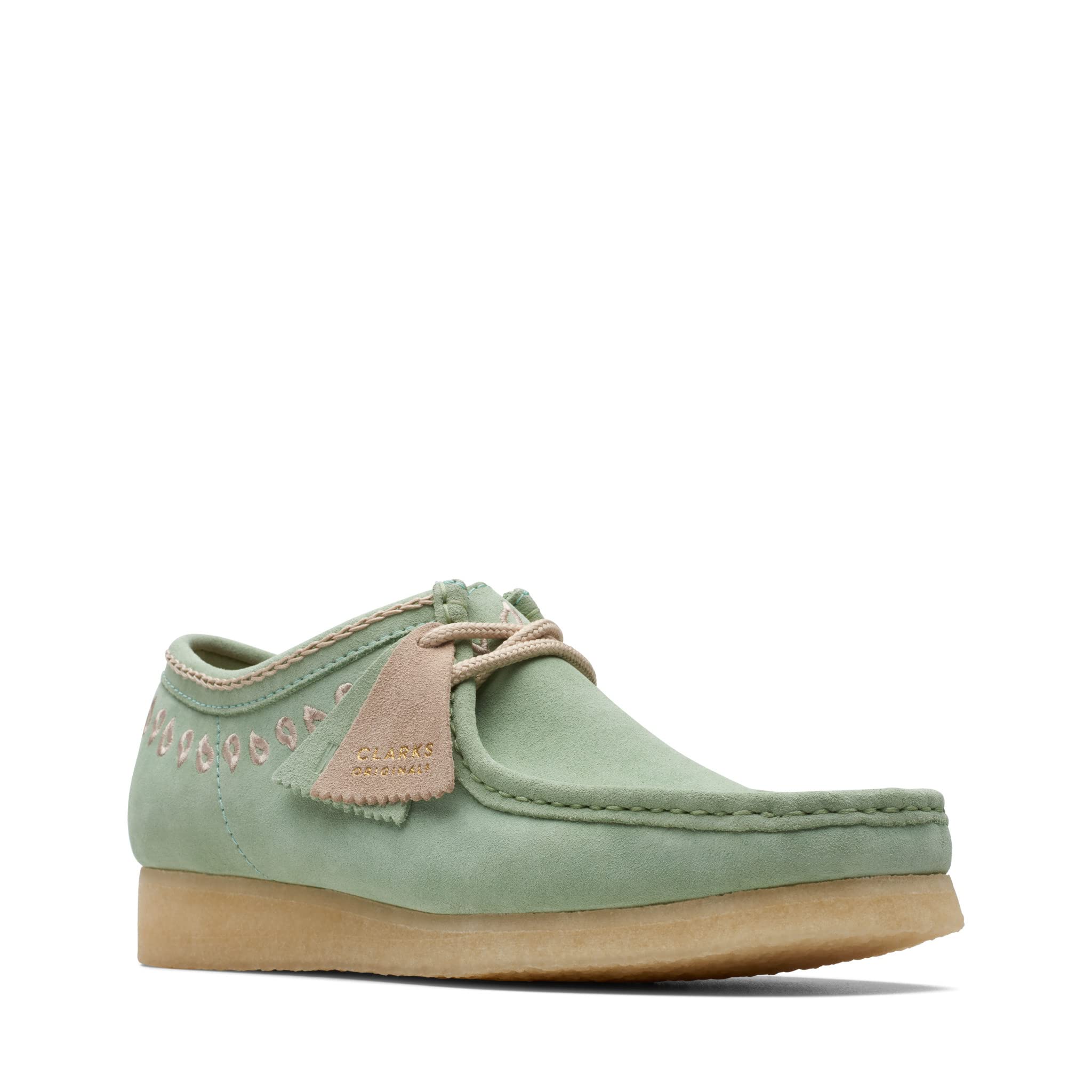 Clarks Original Men's Wallabee Made in Vietnam, Green Embroidery, 12