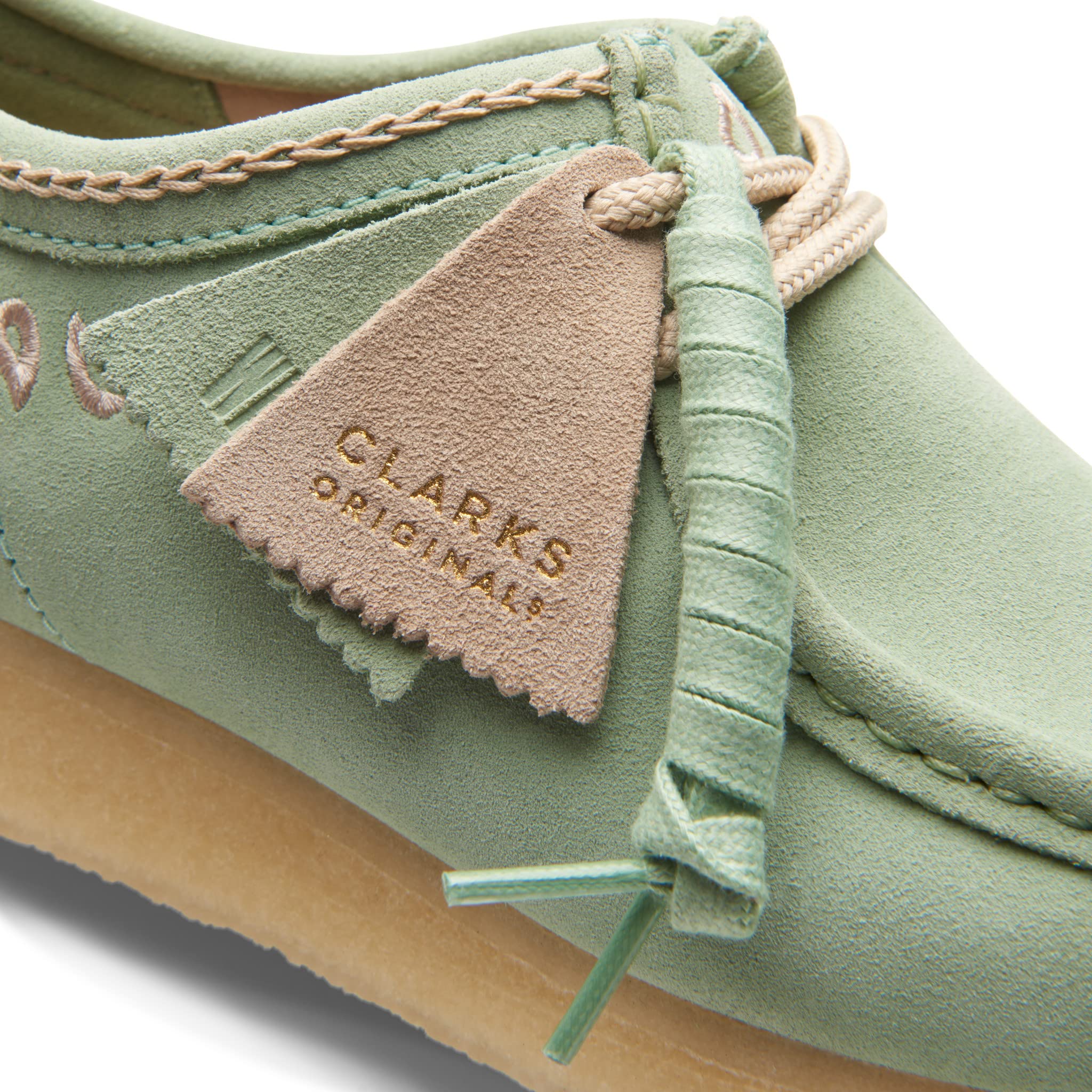 Clarks Original Men's Wallabee Made in Vietnam, Green Embroidery, 12