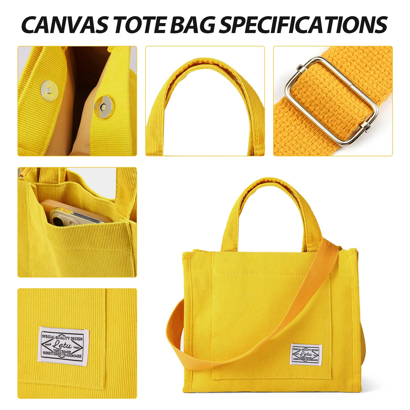 Women's Corduroy Fashion Satchel Designer Messenger Crossbody Hobo Handbag, Yellow