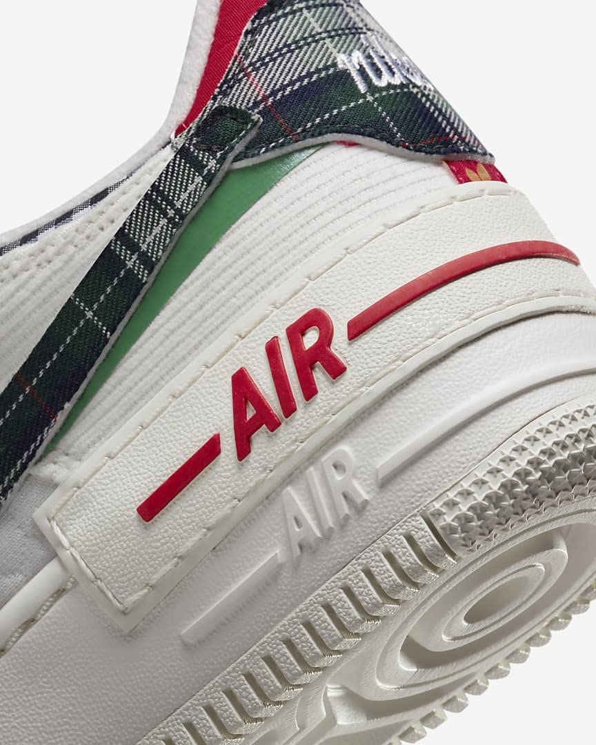 Women's Air Force 1 Shadow - Size 7 US - Sail/Multi-Color-Classic Green