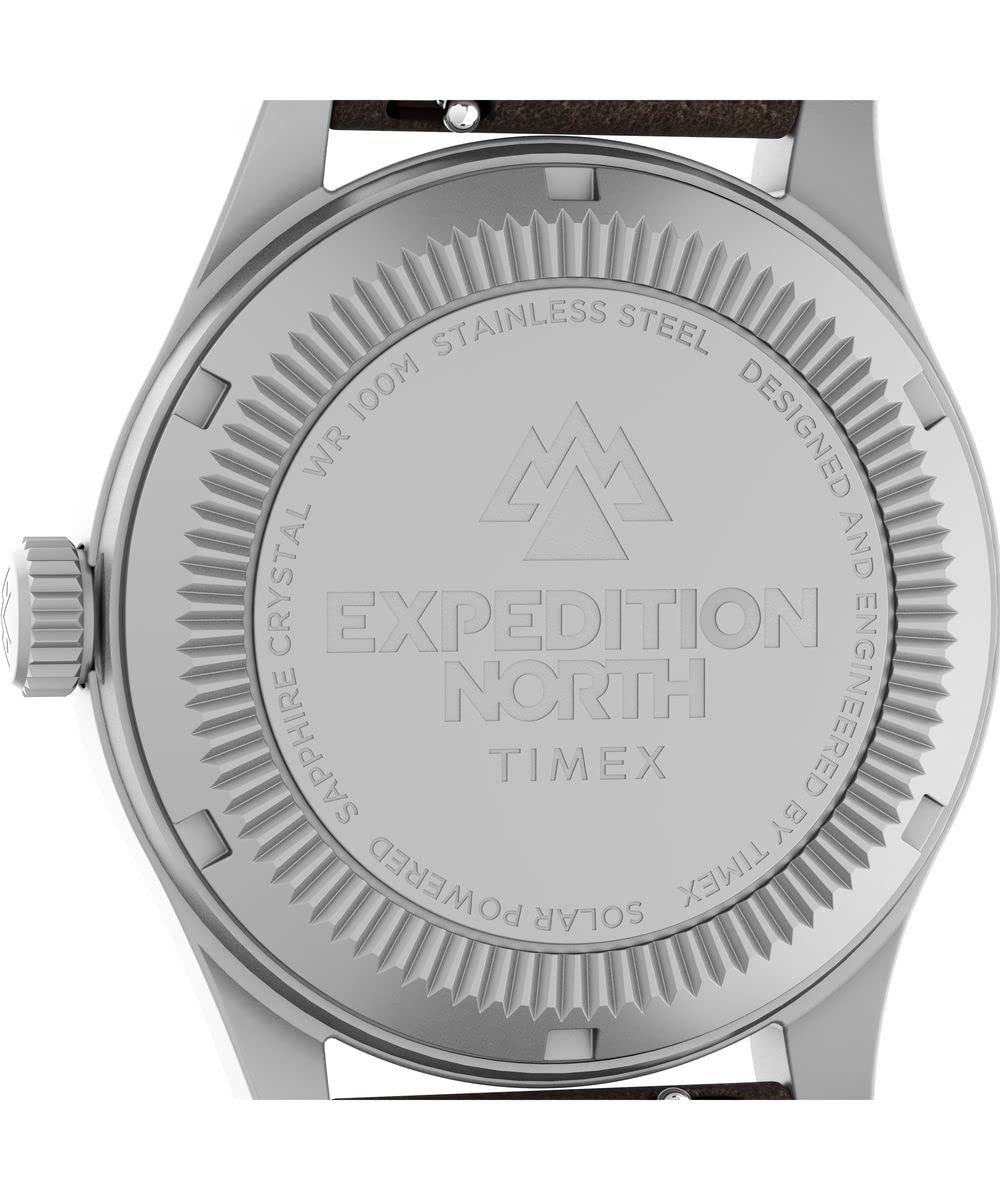 Timex Men's Expedition North Field Solar 36mm Watch - Brown Strap Black Dial Stainless Steel Case