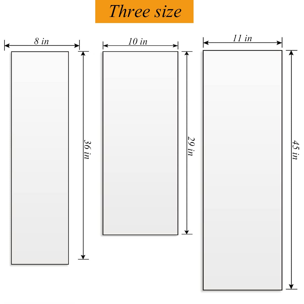 Dewfig Full Length Free Standing Large Mirror with Stand,45"*11",Floor Mirror Full Length Hanging Wall Mirror for Bedroom,Full Body Mirror, Rectangle Shape,Metal Frame,Black