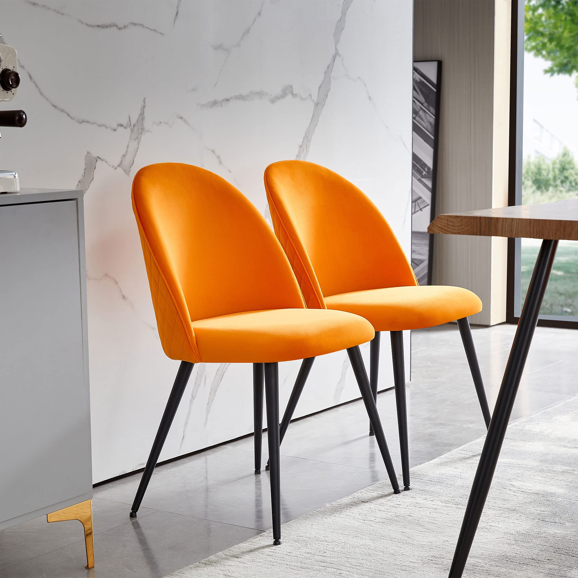 Homedot Modern Dining Table Set for 4,Durable Home Table with Chair,Stylish Rectangular Dining Table Upholstered Dining Chair Velvet Thick Cushion Room Chair for Restaurant,Dining Room,Store