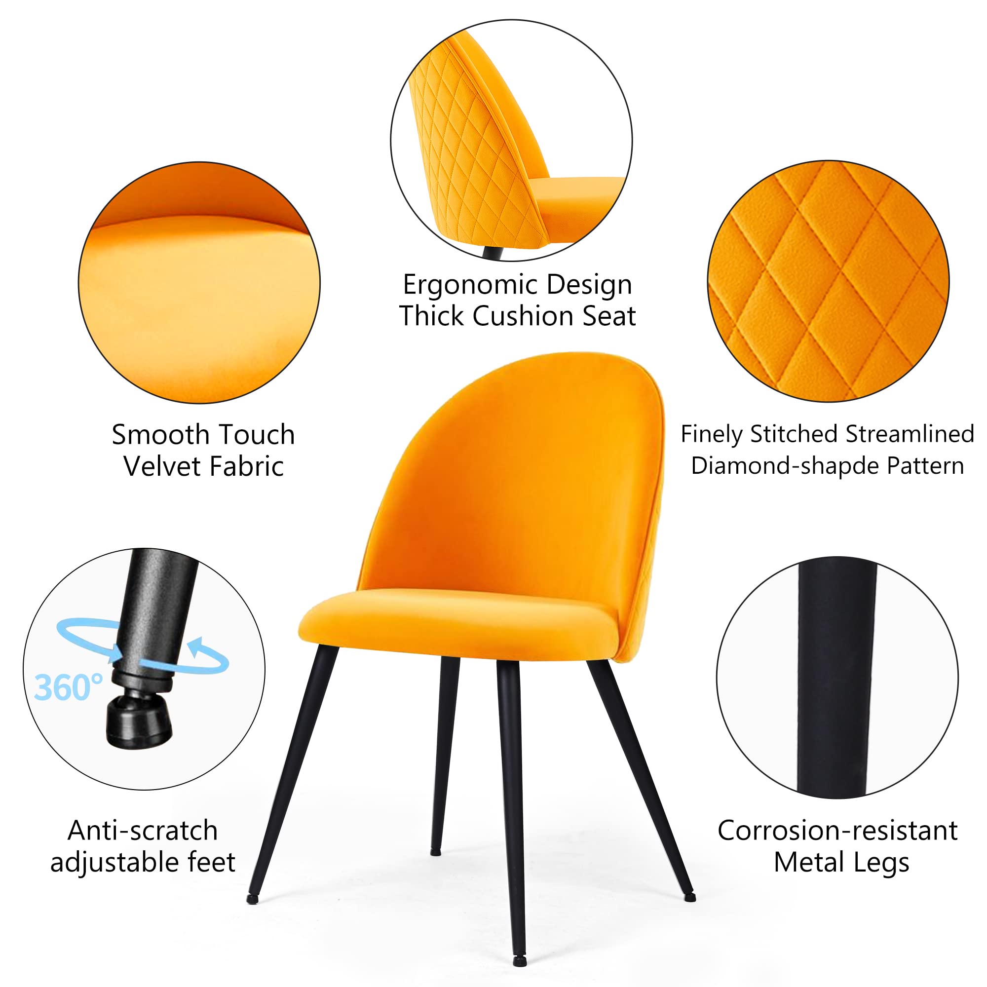 Homedot Modern Dining Table Set for 4,Durable Home Table with Chair,Stylish Rectangular Dining Table Upholstered Dining Chair Velvet Thick Cushion Room Chair for Restaurant,Dining Room,Store