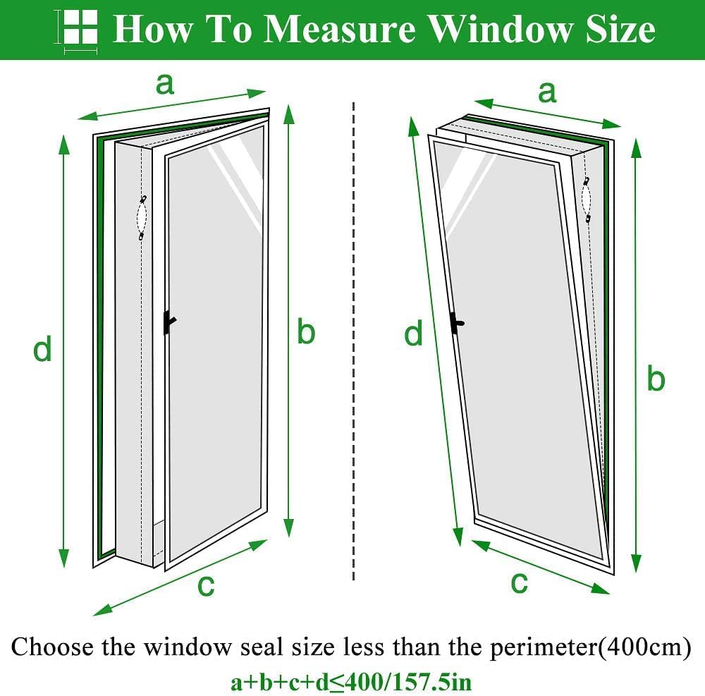 WASAIQI 400CM Universal Window Seal for Portable Air Conditioner and Tumble Dryer, Seal for AC Unit with Zip and Adhesive Fastener, Easy to Install, Works with Every Mobile Air-Conditioning