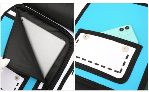 Kawaii Backpack Cartoon 3D Jump Style 2D Drawing from Comic Paper Anime Bookbag School Supplies Cute Fun Daypack (Purple)