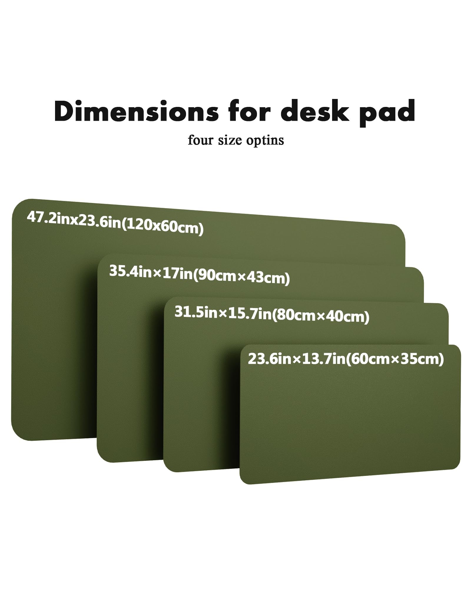 YSAGi Double-Sided Desk Pad, 31.5"x15.7"Leather Desk Mat, Eco Cork Desk Pad Protector,Large Mouse Pad,Waterproof Desk Blotter for Office/Home(Olive Green)