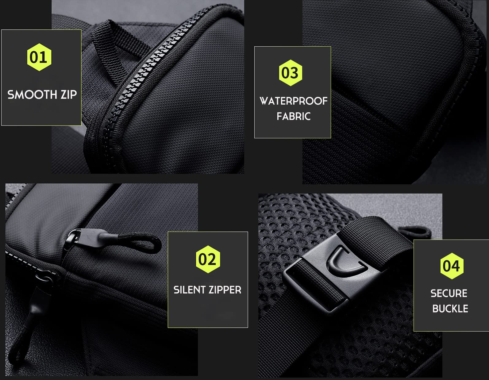 simptech Mini Crossbody Sling Bag Chest Bag Dual Pocket Water Resistant Fanny Pack Running Phone Holder for Men Women Workout Travelling