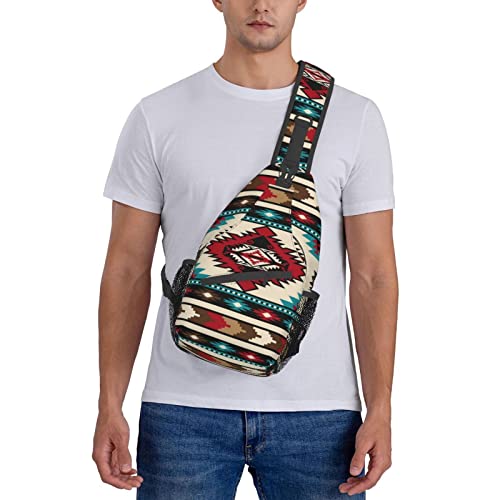 ROSIHODE Cute Native American Sling Backpack Casual Indian Chest Bags Crossbody Travel Hiking Daypack For Women Men