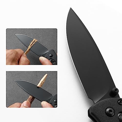 folding knives EDC for men,7.4Men's manual pulley opening,8Cr13MoV Blade,Reinforced nylon fiber shank,folding knife with clip,Camping, wild fishing, good partner (black)