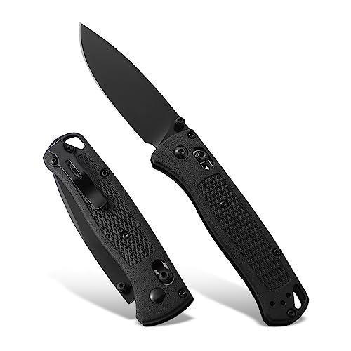 folding knives EDC for men,7.4Men's manual pulley opening,8Cr13MoV Blade,Reinforced nylon fiber shank,folding knife with clip,Camping, wild fishing, good partner (black)