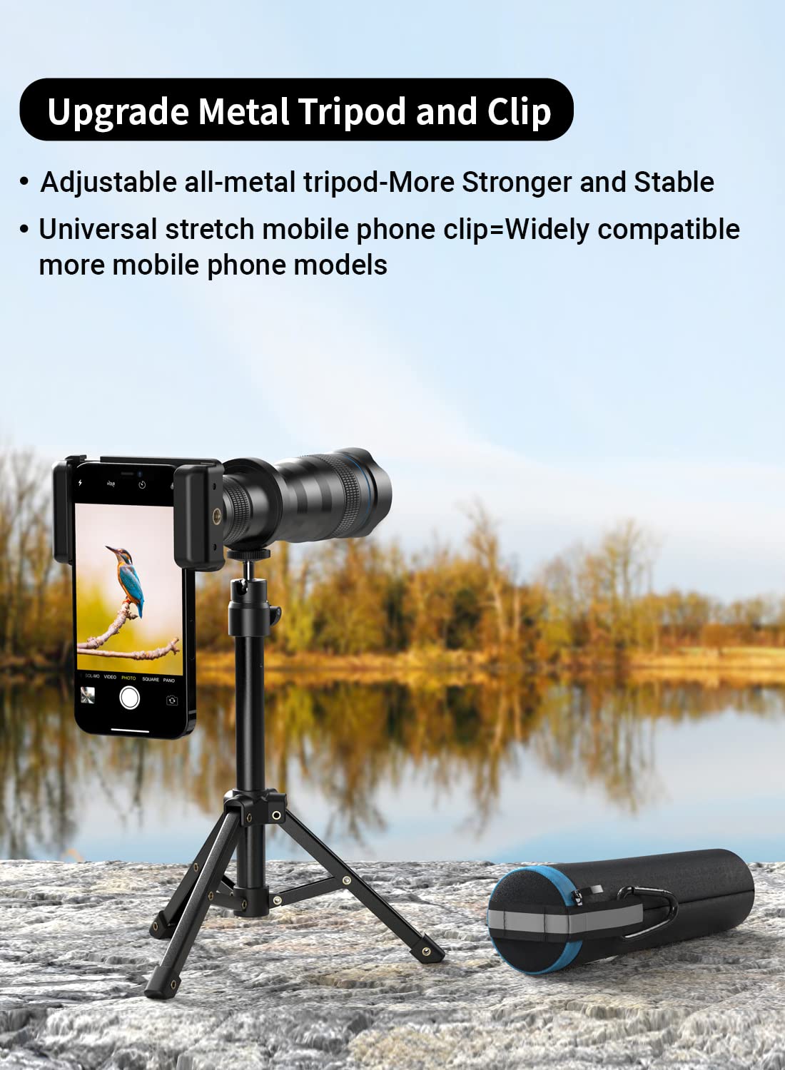 APEXEL High Power 36X HD Telephoto Lens, Telephoto Mobile Cell Phone Lens with Tripod for iPhone 15/14/13 Pro, Samsung and Most Smartphone