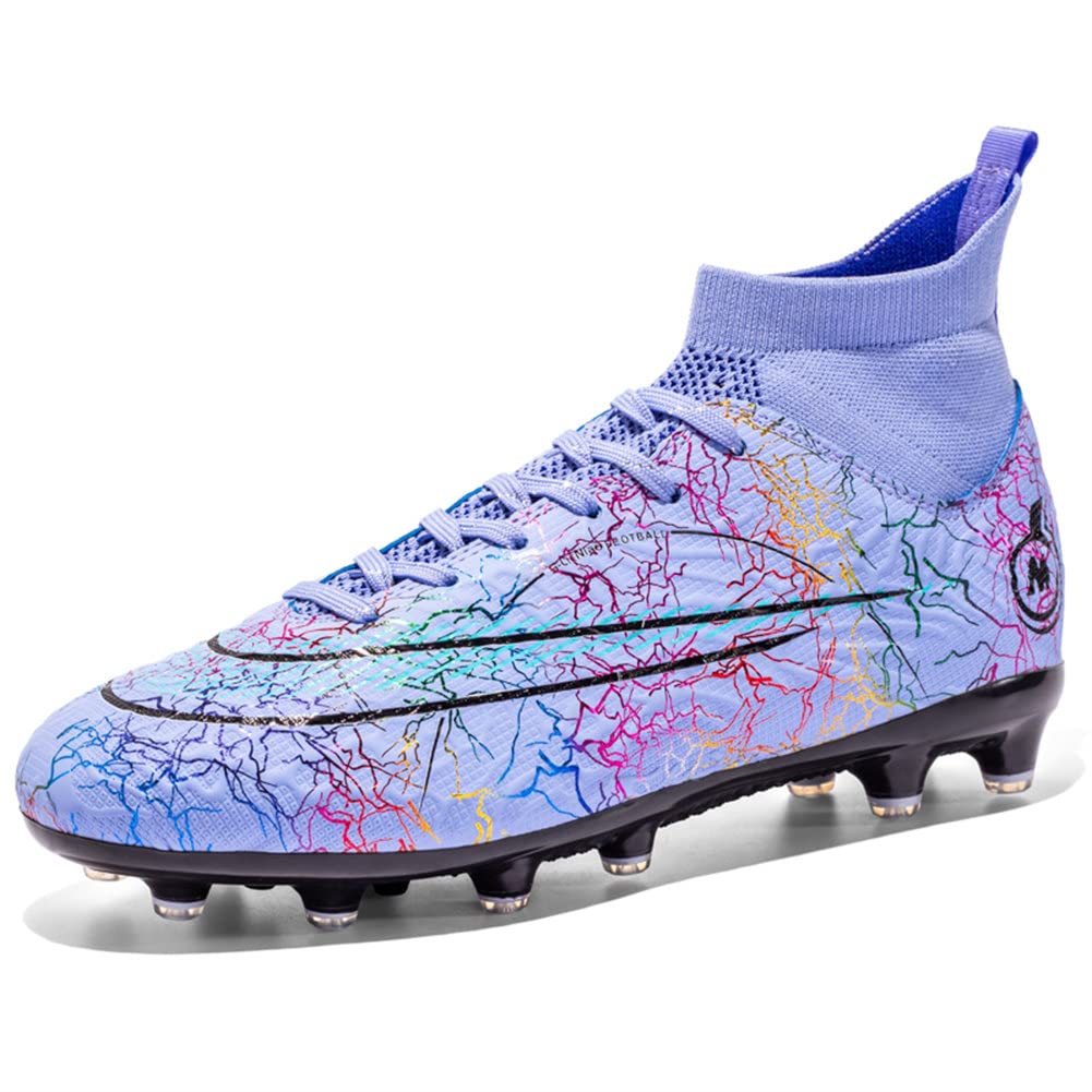 Dennger Men’s Soccer Cleats Football Boots Professional Training Turf Mens Womens Outdoor Indoor Sports Athletic Big Kids Sneaker Shoes Purple