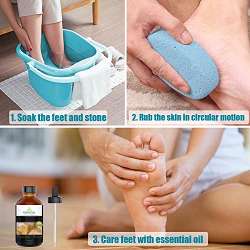 Pumice Stone 2 Pcs, Natural Lave Pumice Stone for Feet/Hand, Small Callus Remover/Foot Scrubber Stone for Men/Women by MAYKI