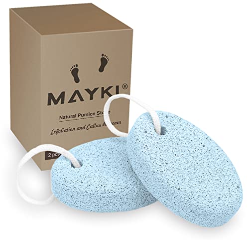 Pumice Stone 2 Pcs, Natural Lave Pumice Stone for Feet/Hand, Small Callus Remover/Foot Scrubber Stone for Men/Women by MAYKI