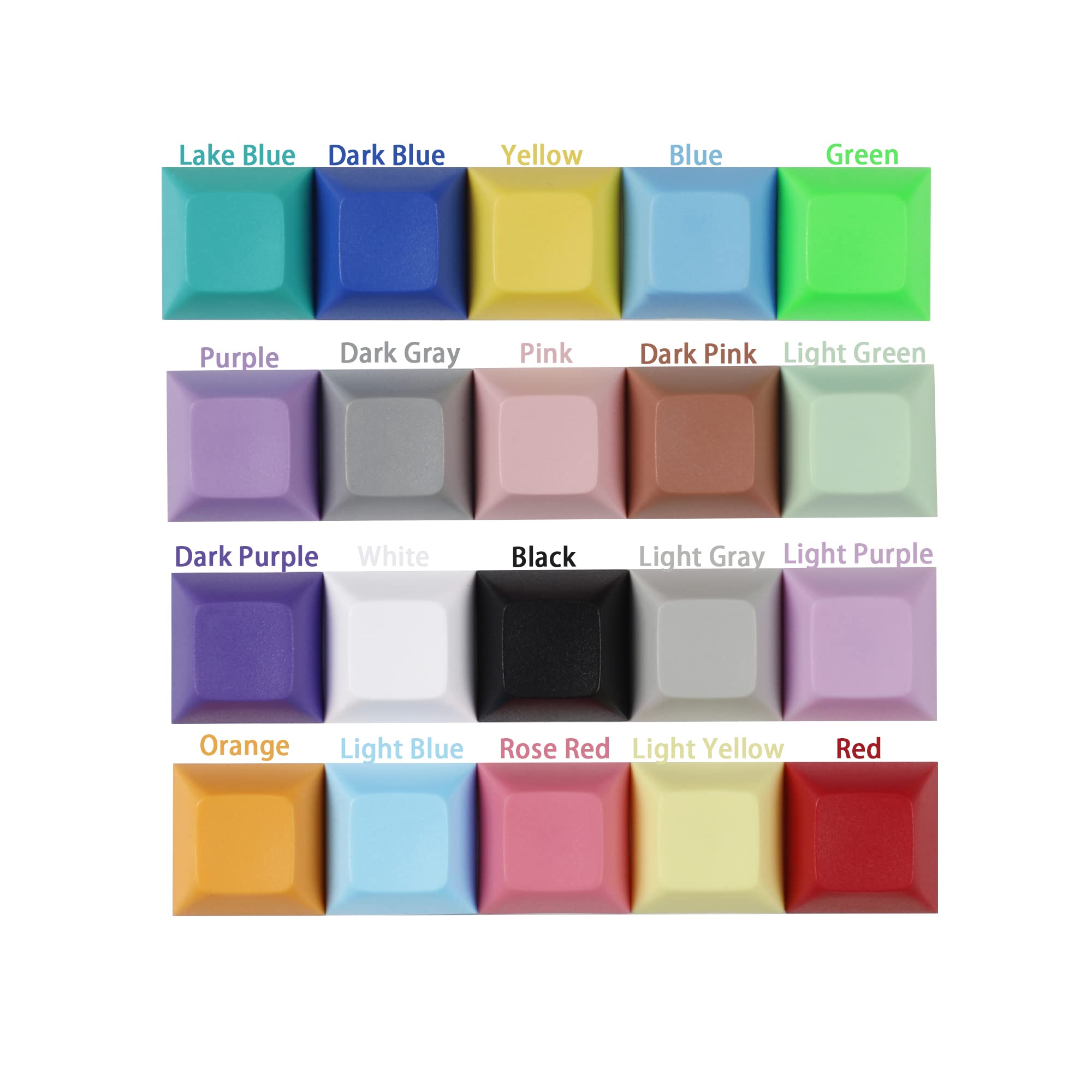 Mechkeeb 24 pcs DSA Profile Blank 1u Keycap 1.3mm PBT for MX Switches Keyboard Replacement Keycaps