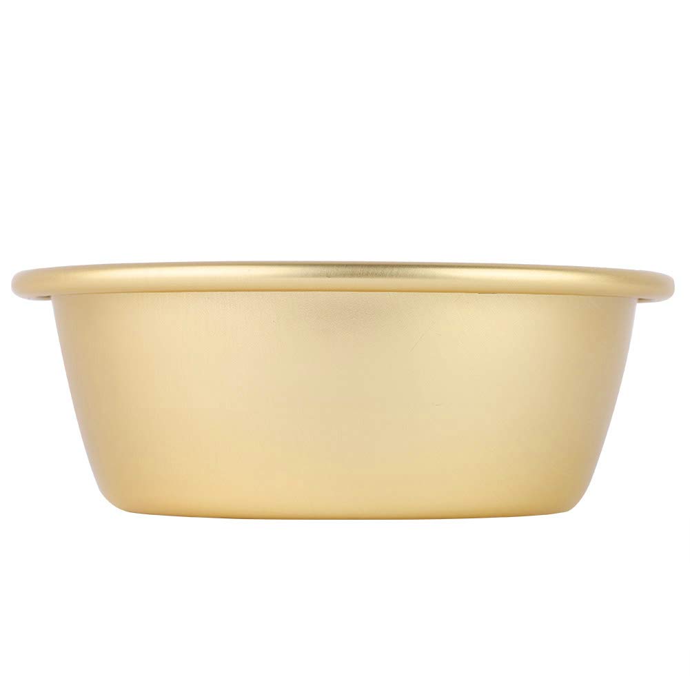 Korean ramen pan with lid quick noodle cooking pot Korean yellow aluminum soup pot noodle pot with handle for soup noodles(Rice Wine Bowl)