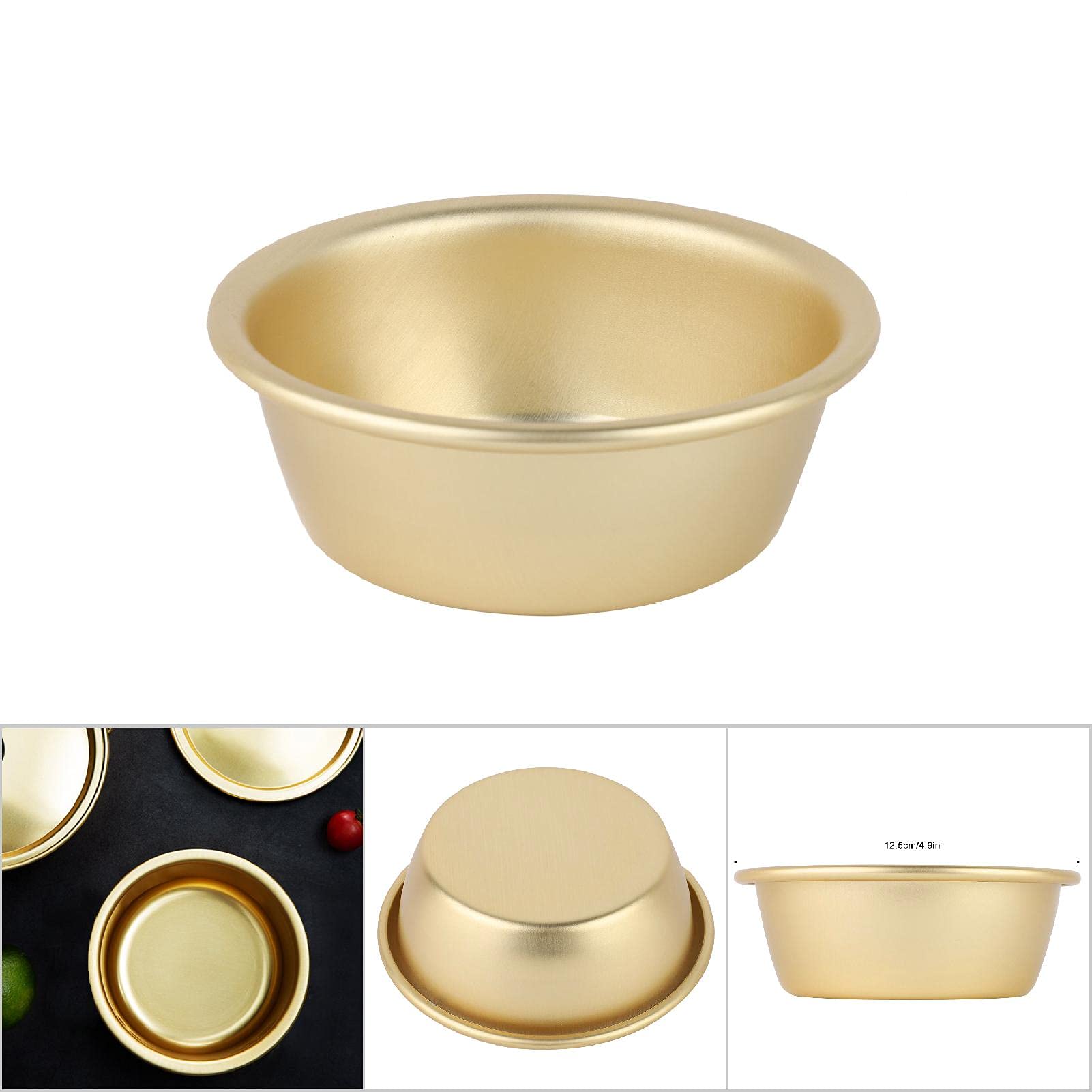 Korean ramen pan with lid quick noodle cooking pot Korean yellow aluminum soup pot noodle pot with handle for soup noodles(Rice Wine Bowl)