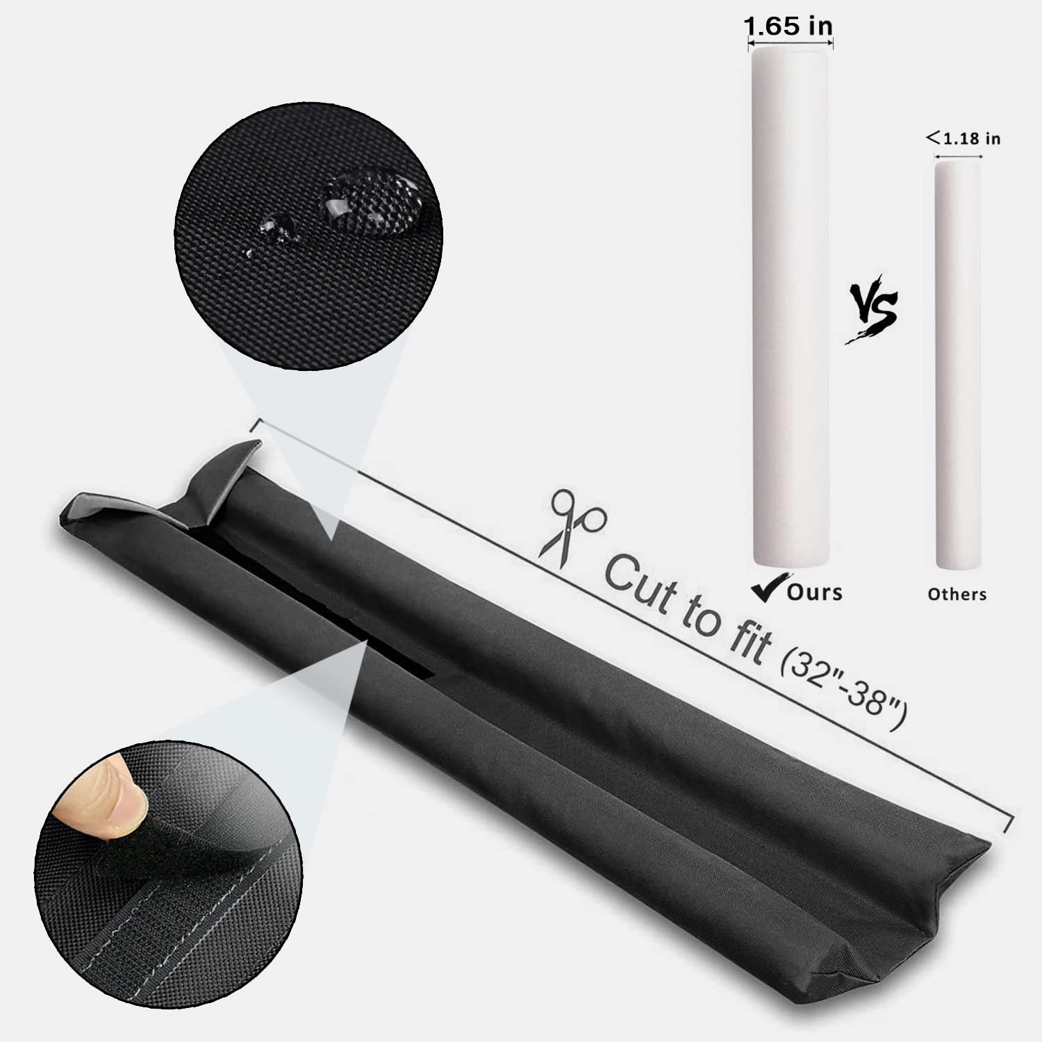 Door Draft Stopper, Draft Stopper for Bottom of Door 30-36",Under Door Draft Stopper Weather Stripping,Door Sweep Soundproof, Black