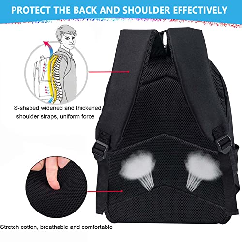 Nuvuiolf Backpack Pencil Case Set Durable 17inch Laptop Bag Travel Daypack for Men Women Outdoor Picnic Hiking 5