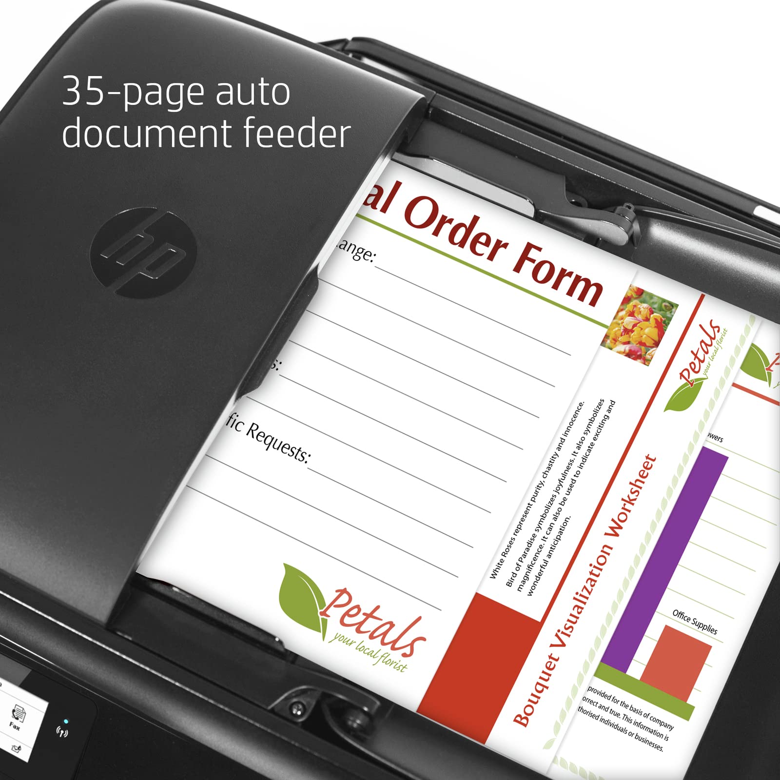 HP OfficeJet 3830 All-in-One Wireless Color Inkjet Printer - Print Scan Copy Fax - 2.2" Touchscreen, 20 ppm, 4800 x 1200 dpi, 35-Sheet ADF, Manual Duplex Printing, 4 x 6 Photo, Tillsiy