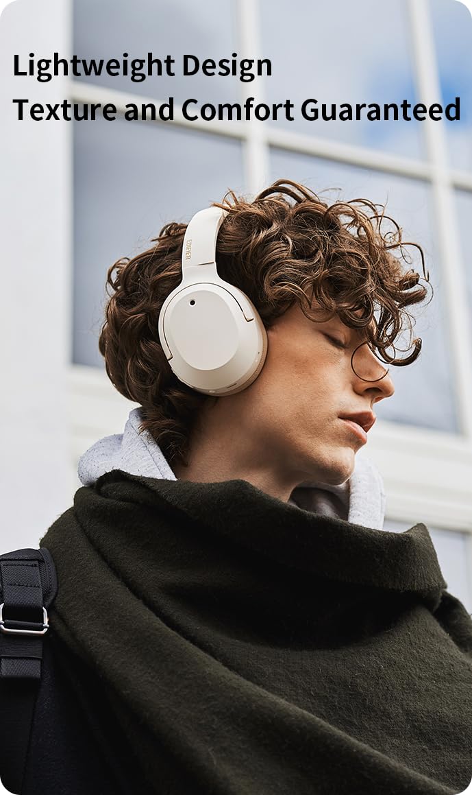 Edifier W820NB Plus Over-Ear Active Noise Cancelling Headphones, Clear Calls with Deep Noise Reduction,Bluetooth Headphones with LDAC for Hi Res Wireless Audio Comfortable Fit, Bluetooth 5.2 Black