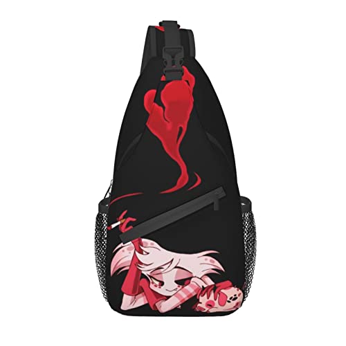 Hazbin Hotel Angel Dust Anime Crossbody Sling Backpack Travel Chest Shoulder Bag