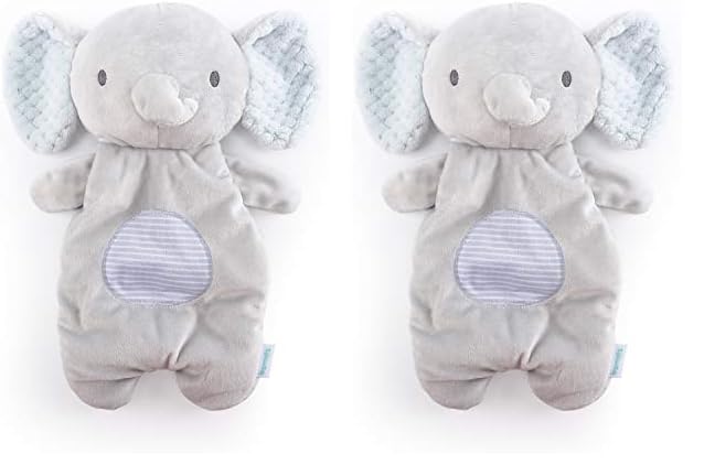 Ingenuity Premium Soft Plush Soothing Bean Bag Lovey, Van The Elephant, Ages Newborn and up, 12380 (Pack of 2)