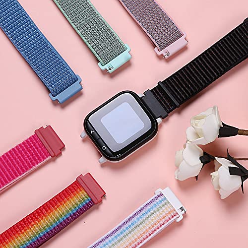NOLIKO Kids Replacement Band Compatible with Gabb Watch 3 2 1/Verizon Gizmo Watch 3 2 1/T mobile SyncUP Watch, Nylon 20mm Small Size Wrist Strap for Boys Girls, Starlight White Ivory Beige