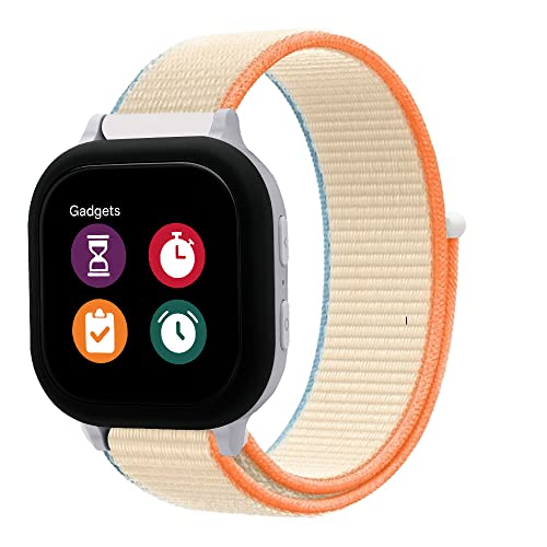 NOLIKO Kids Replacement Band Compatible with Gabb Watch 3 2 1/Verizon Gizmo Watch 3 2 1/T mobile SyncUP Watch, Nylon 20mm Small Size Wrist Strap for Boys Girls, Starlight White Ivory Beige