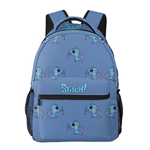Oussma Stitch Backpack Girl's Boy's Adult's 16 Inch Double Strap Shoulder Light Weight School Bookbag Water Resistant Fits Laptop